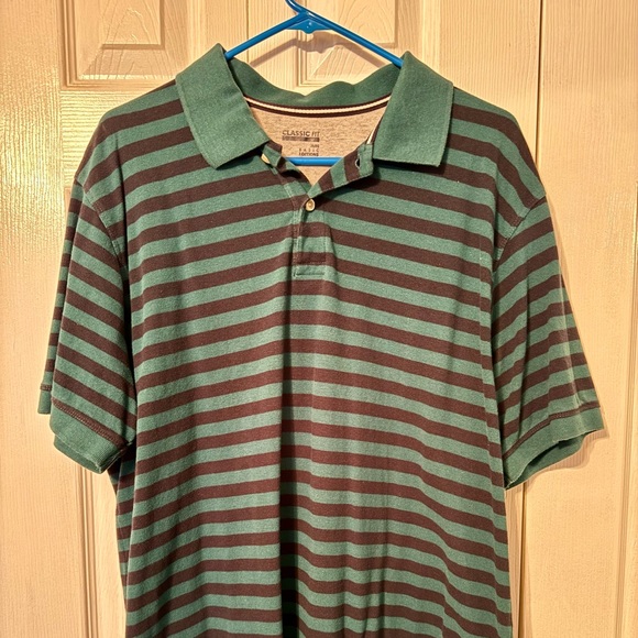 Basic Editions | Shirts | Ocean Blue Striped Polo | Poshmark
